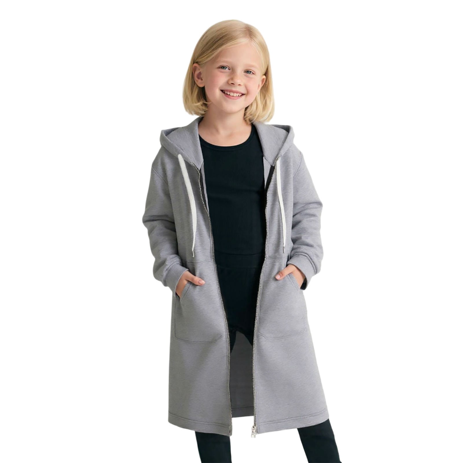 ANINEO Girls Long Sleeve Zip Up Hooded Sweatshirt Jackets Outerwear ...