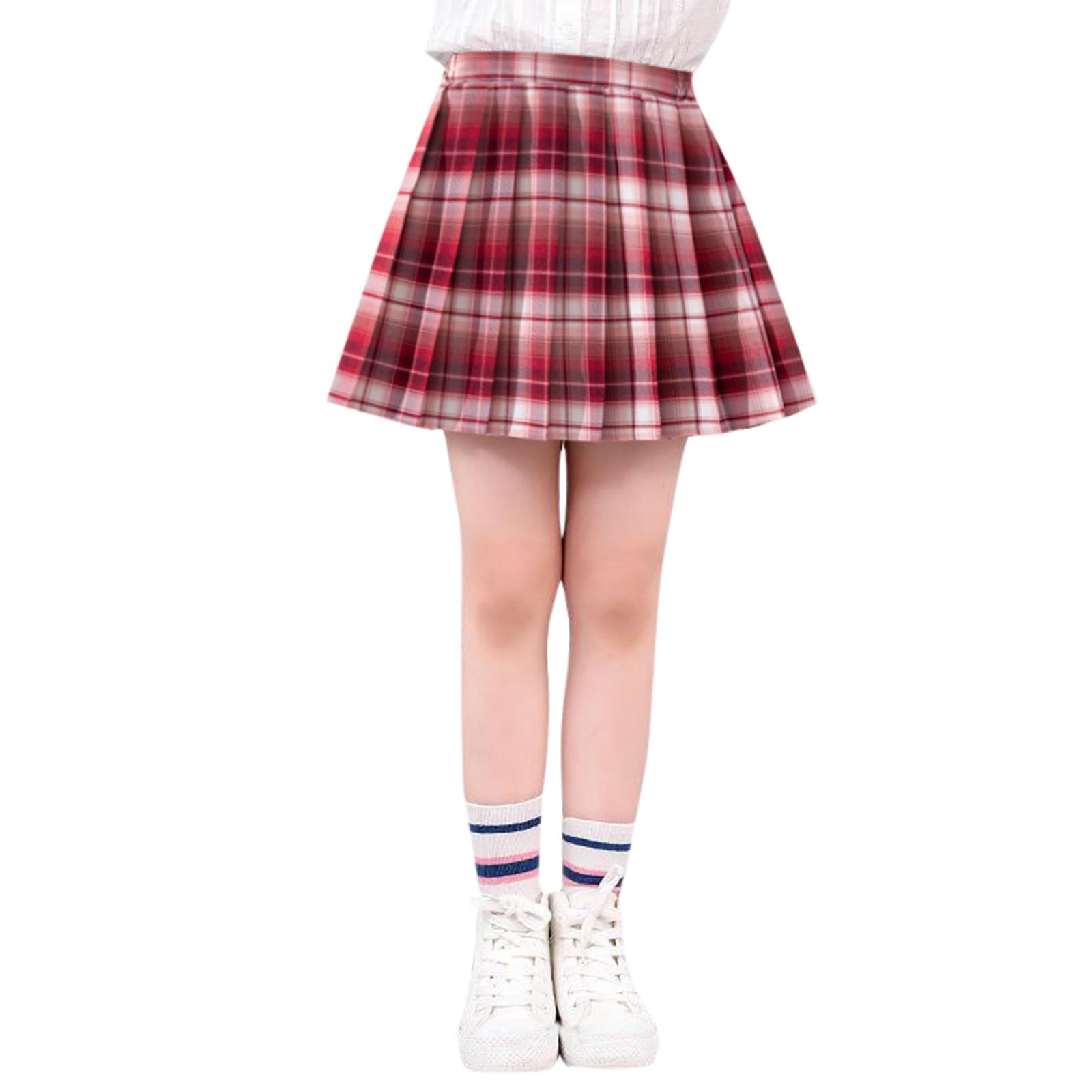 ANINEO Girls' Pleated Plaid Mini Skirt Girl Skirts Skorts Outfits with ...