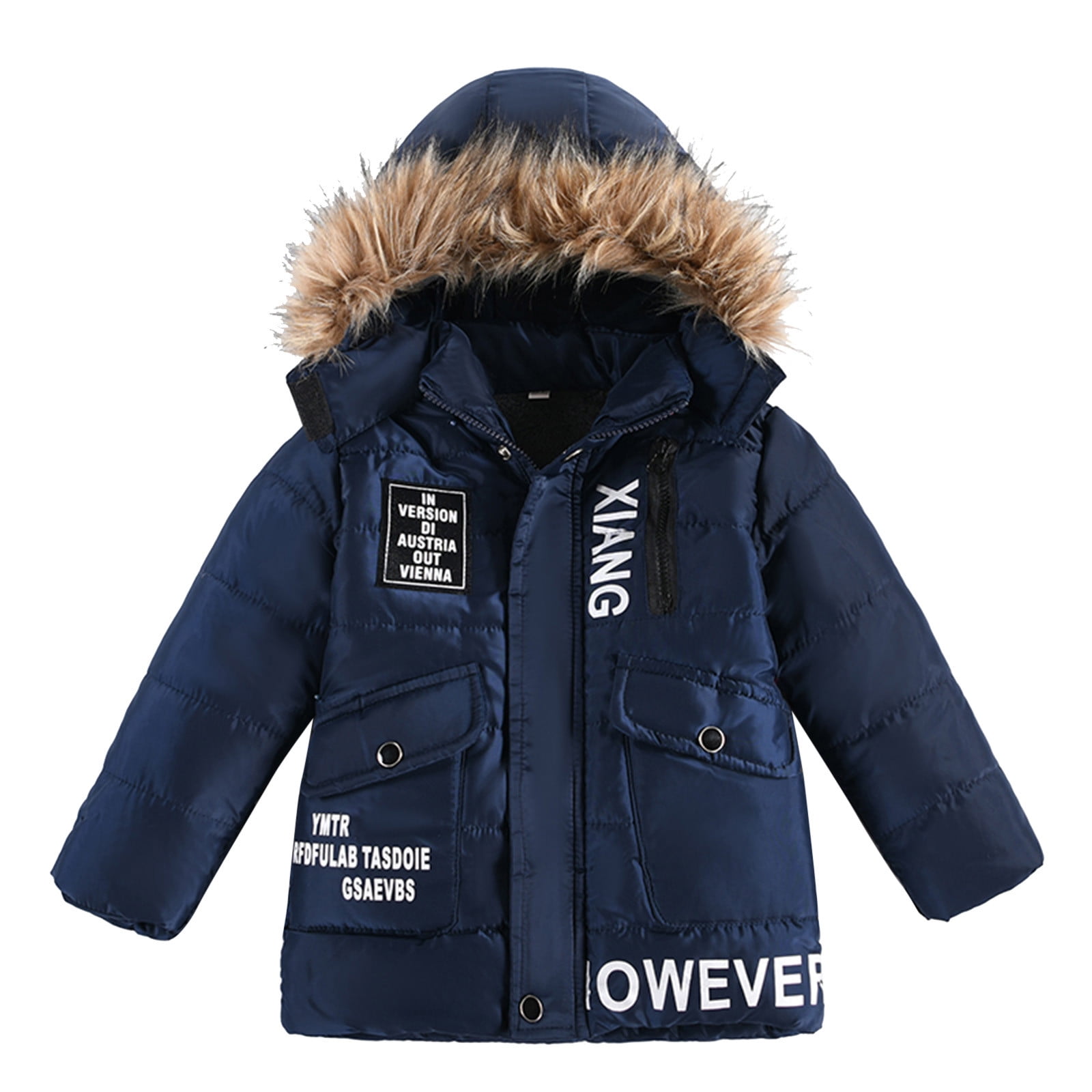 ANINEO Girls Winter Boy Jacket Coat Hooded Coat Fashion Kids Warm ...