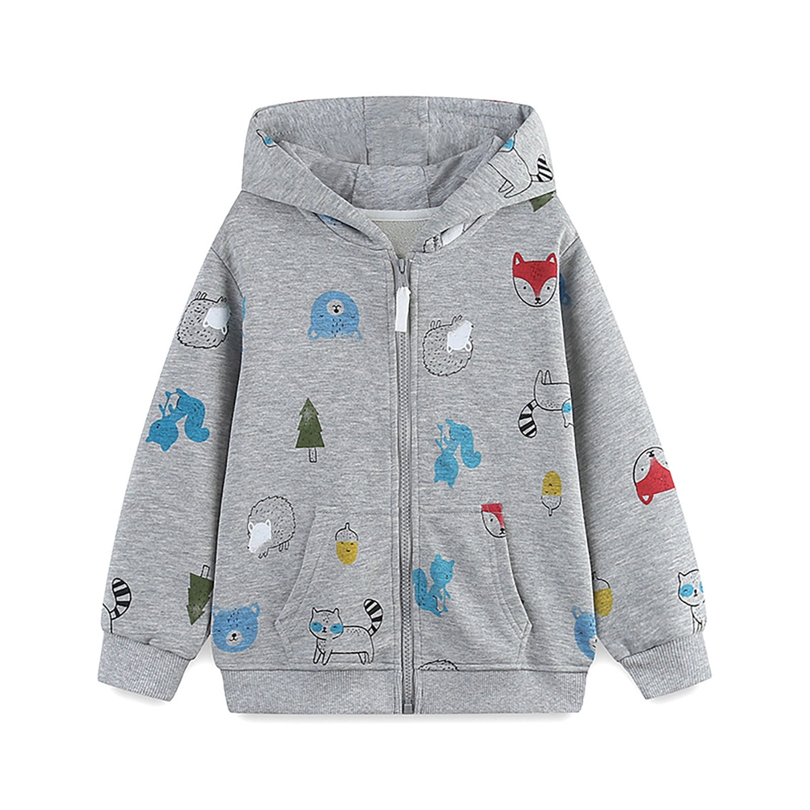 ANINEO Girls Zip Up Hoodie Toddler Lightweight Fall Jacket Cotton Hooded Sweatshirt Kids Winter ...