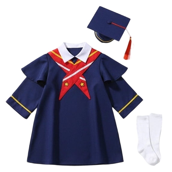 ANINEO Graduation Gown And Cap For Girls Boys Academic Formal Wear With ...