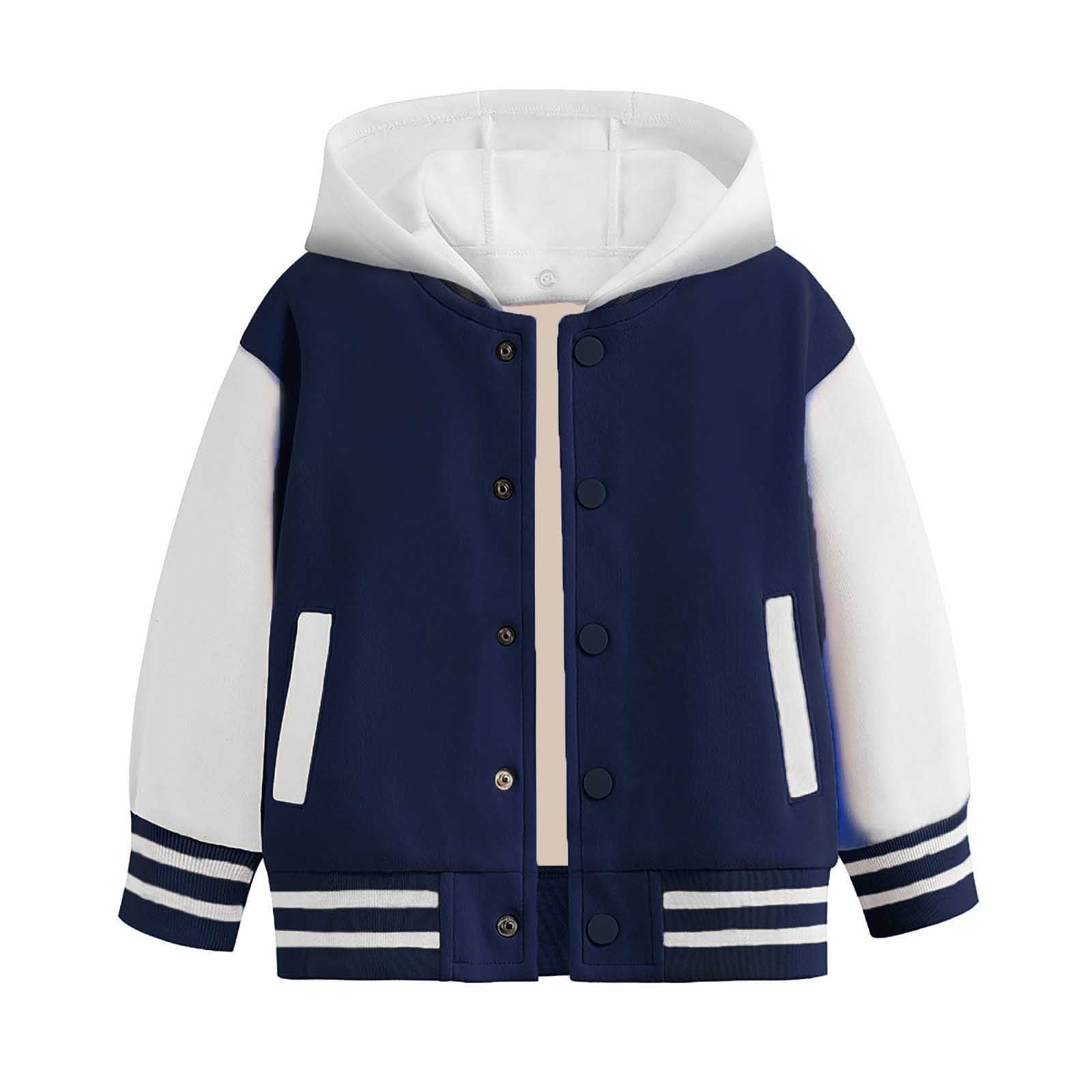ANINEO Kids Baseball Jackets Boys Girls Fit Varsity Jacket Casual ...