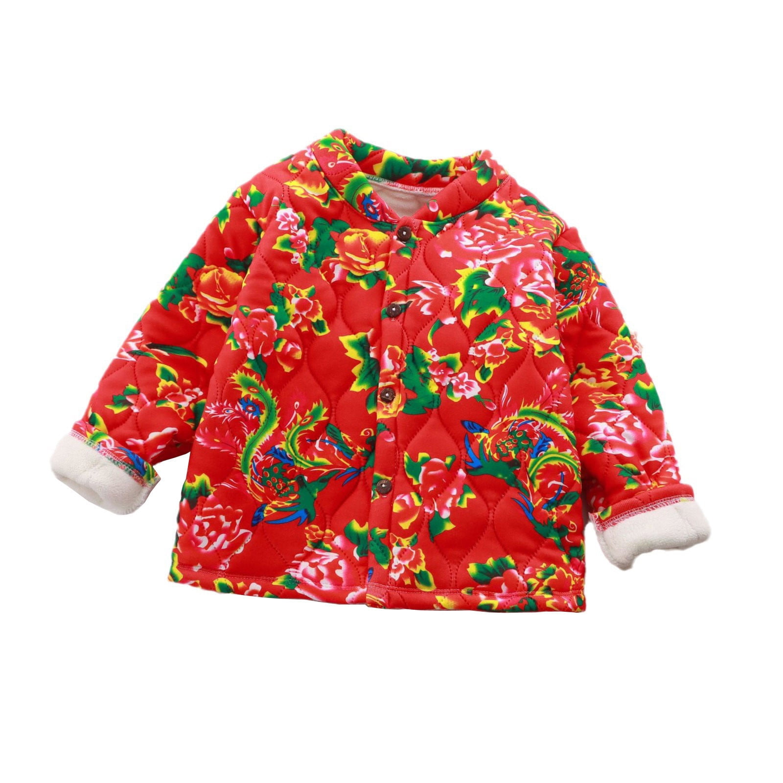 ANINEO Kids Boys Girls Chinese Ethnic Northeast Large Flower Thick ...