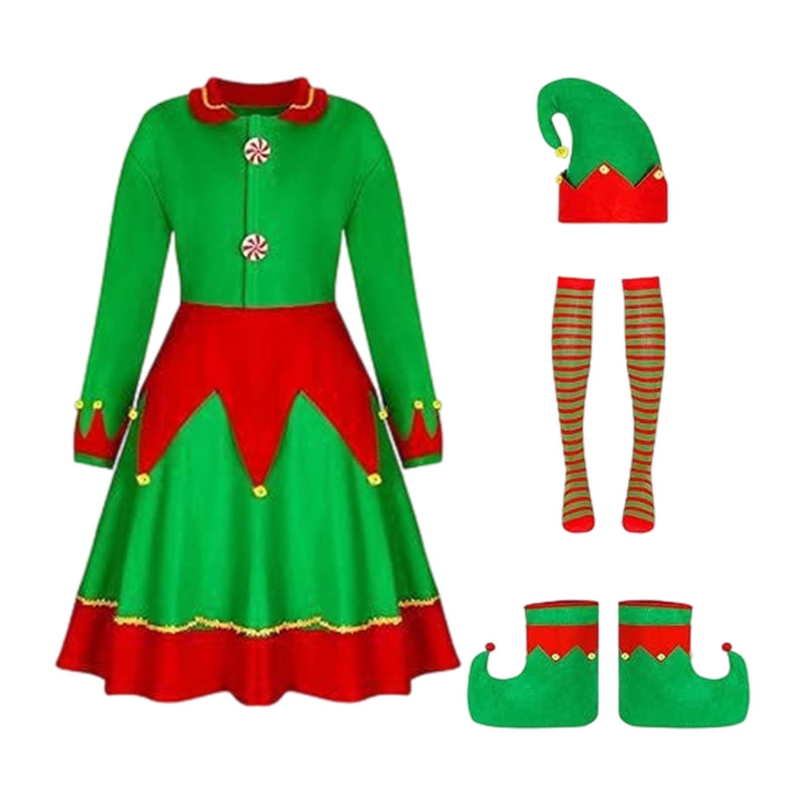 ANINEO Kids Girls Elegant Green Fairy Performance Outfits Sets ...