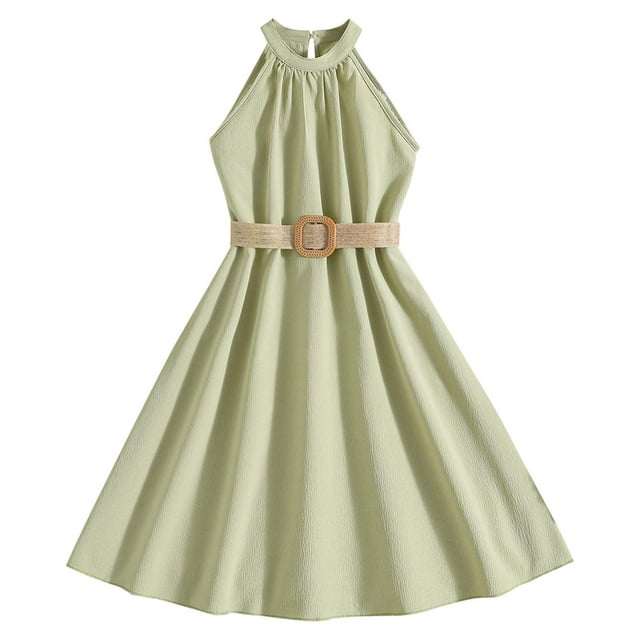 ANINEO Kids Girls Junior Bridesmaid Dresses Girl Sleeveless Backless ...