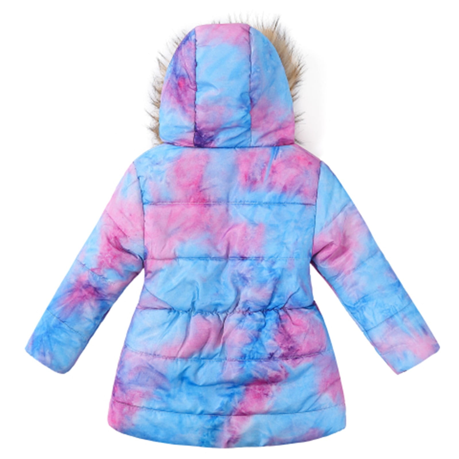 ANINEO Kids' Tie-Dye Fish Scale Print Hooded Jacket - Warm Long-Sleeve ...