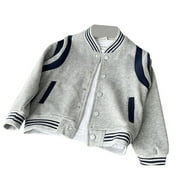 LittleSpring Kids Varsity Jacket Zip up Little Girls Boys Baseball ...