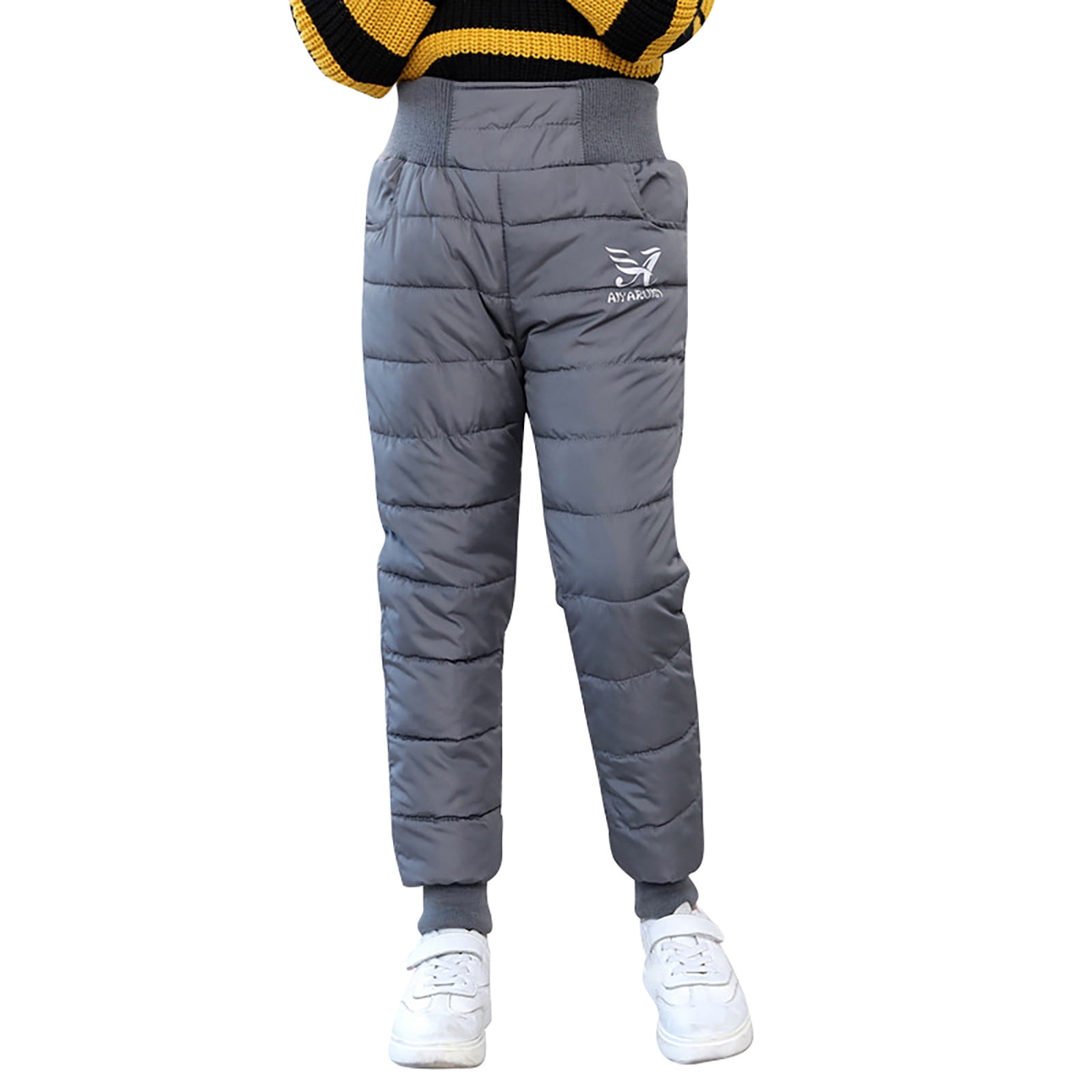 ANINEO Kids Winter Snow Pant with Lined Waterproof Puffer Down Pants ...