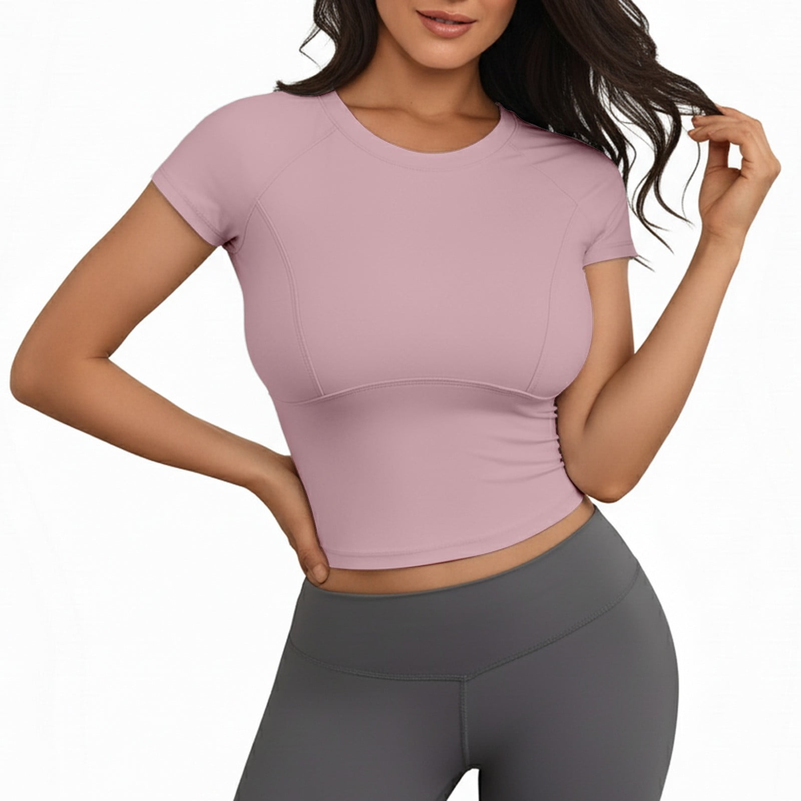 ANINEO Ladies Daily Blouses High Compression T Shirt Athletic Training ...