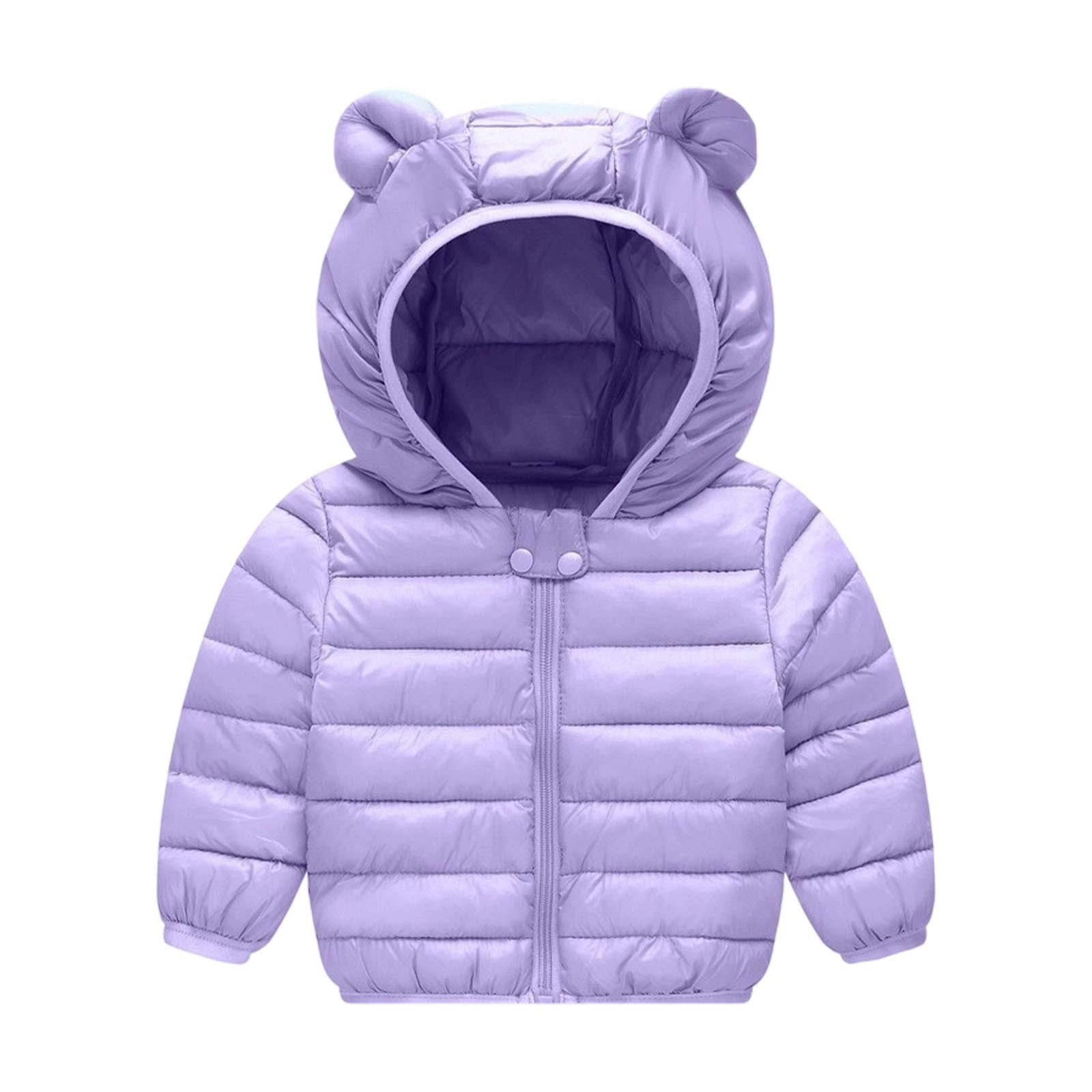 ANINEO Lightweight Warm Quilted Padded Long Sleeve Jackets Boys Girls Kids Winter Thermal Cozy ...