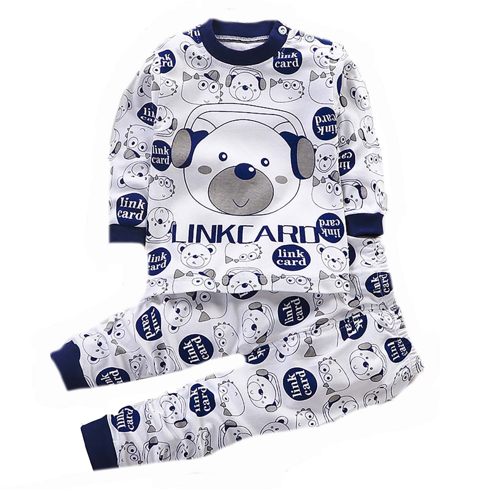 ANINEO Little Boys Girls Pajamas Dinosaur Animals Cartoon 2PCS Train ...