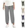 ANINEO Loose Women Summer Straight Pants Casual High Waist Long Solid ...