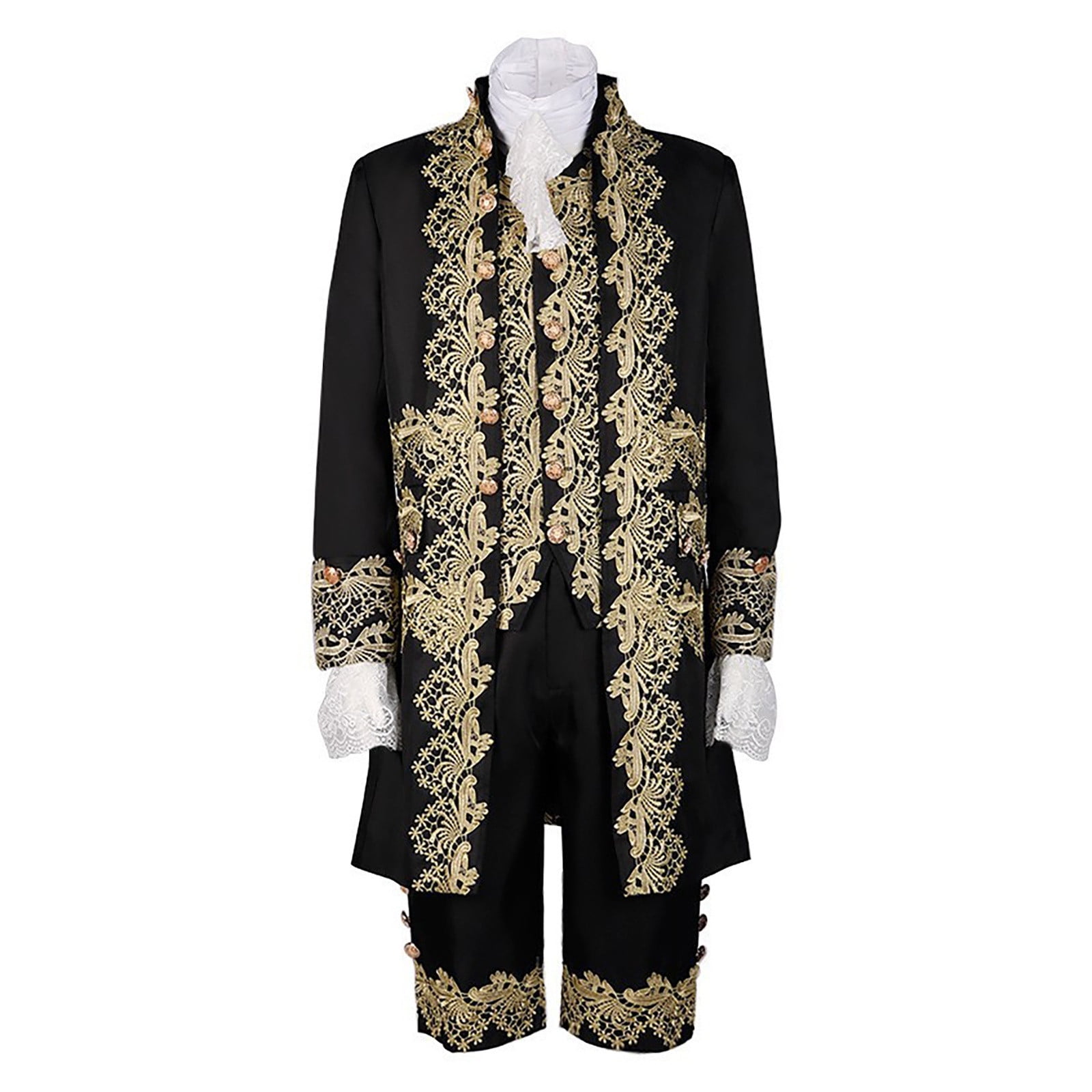 ANINEO Male Vintage Court False Collar Embroidery Lace Coat Vest ...