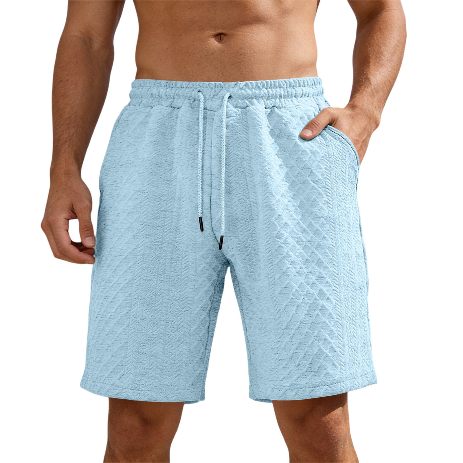 ANINEO Men Shorts Casual Summer Solid Color Comfortable Lightweight ...
