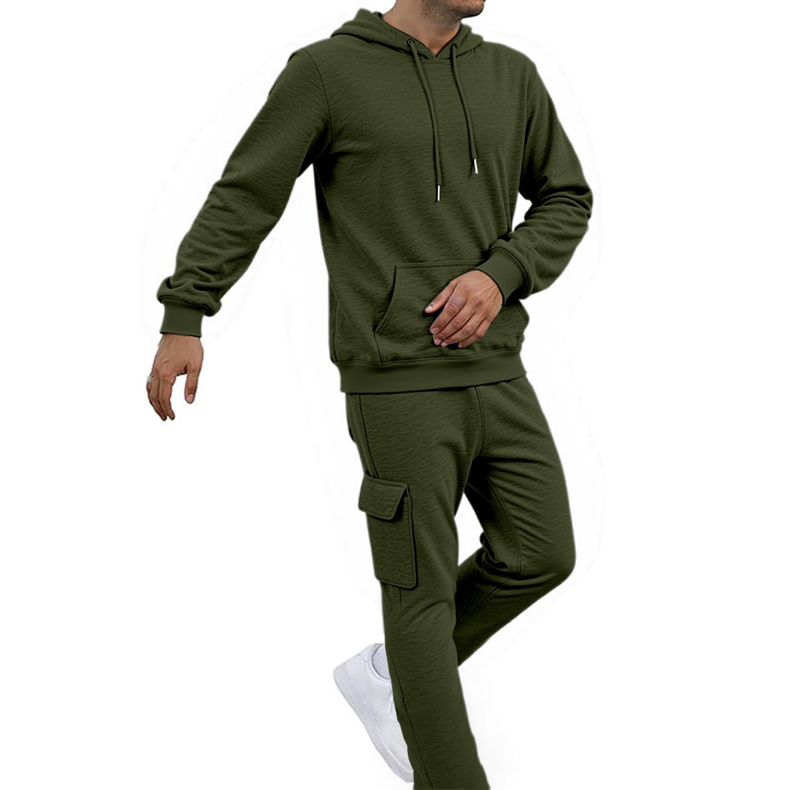 ANINEO Men's Casual Solid Color Outfits Tracksuits Sweatsuit Suit Sets ...