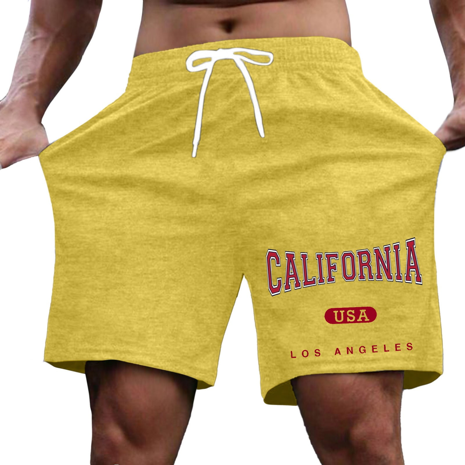 ANINEO Men's Shorts Casual Lightweight Summer Wear With Letter Print ...