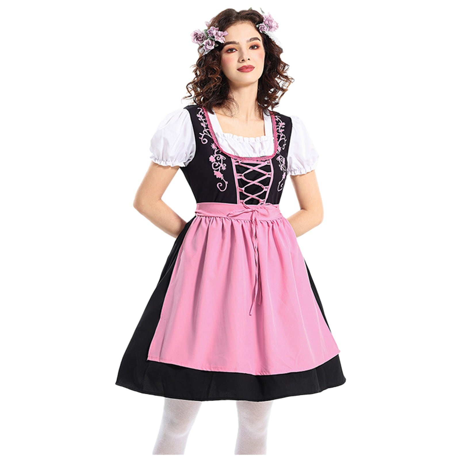 ANINEO Oktoberfest Dirndl Comfy Maid Uniform Dirndl Dress Traditional ...