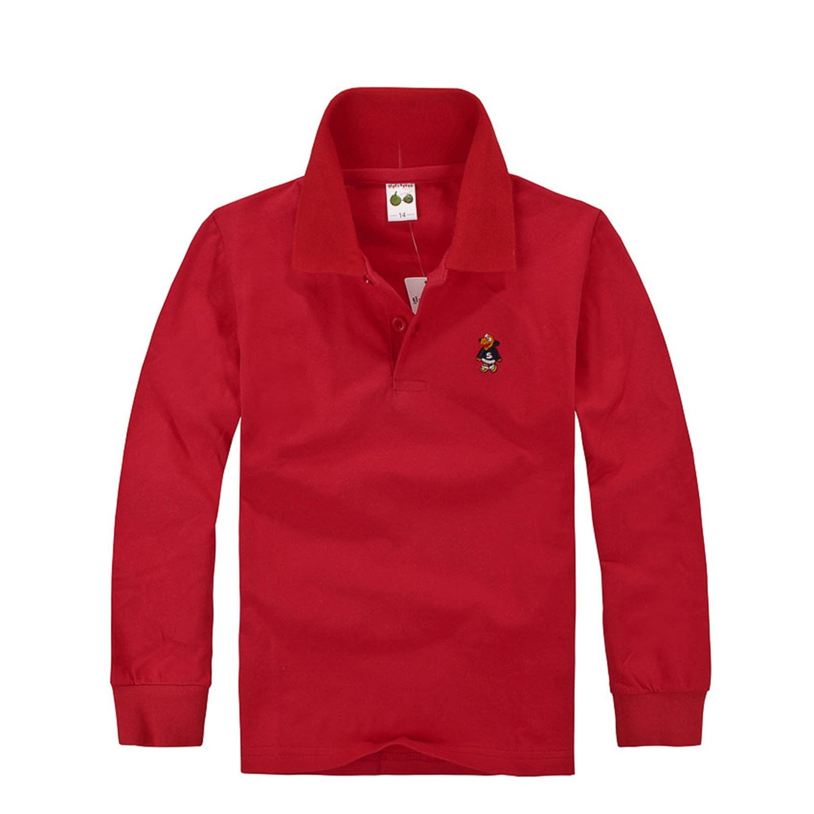 ANINEO Polo School Uniform Shirt with Long Sleeves for Boys and Girls ...