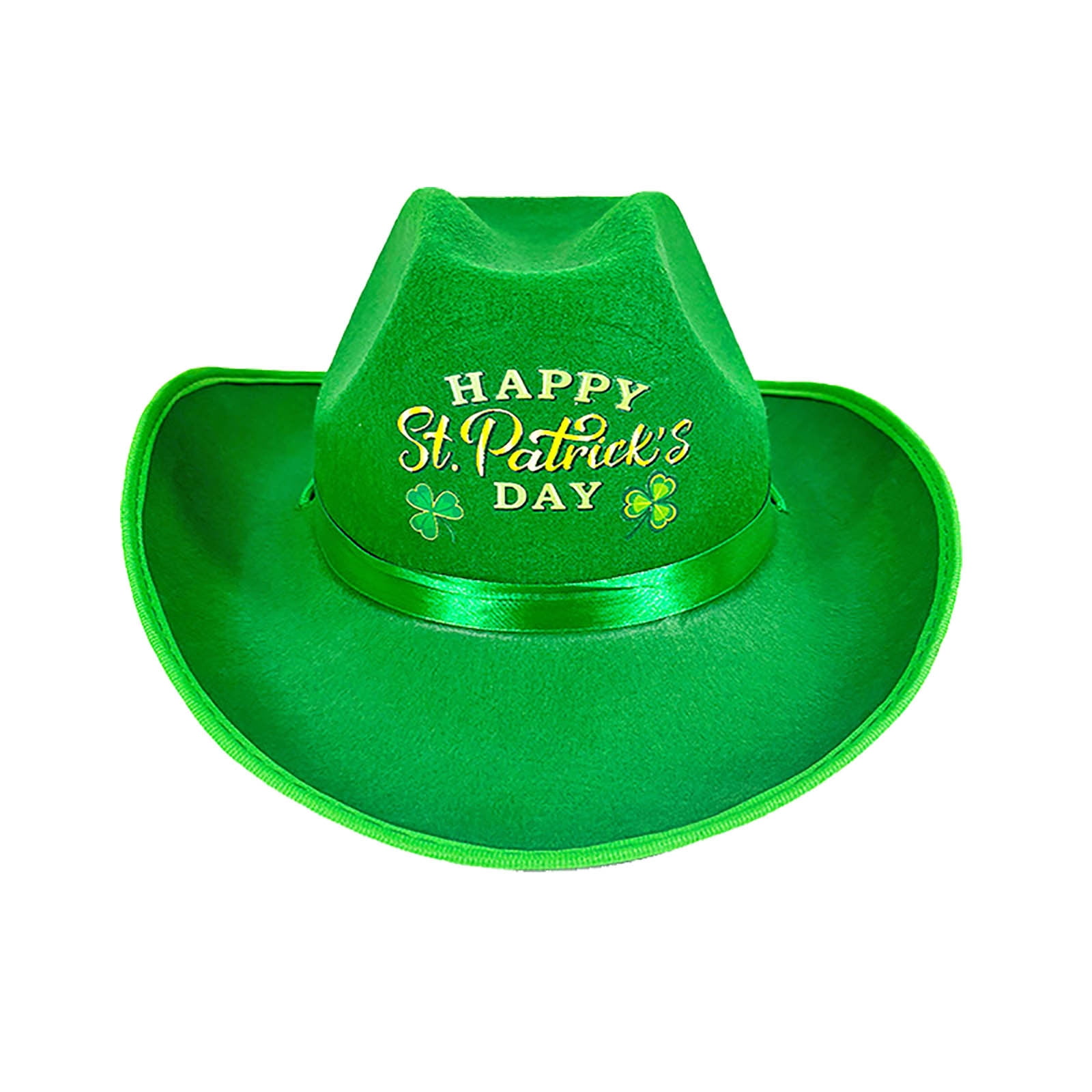 ANINEO St. Patrick's Green Velvet Top Hat with Shamrock, Party Favor ...