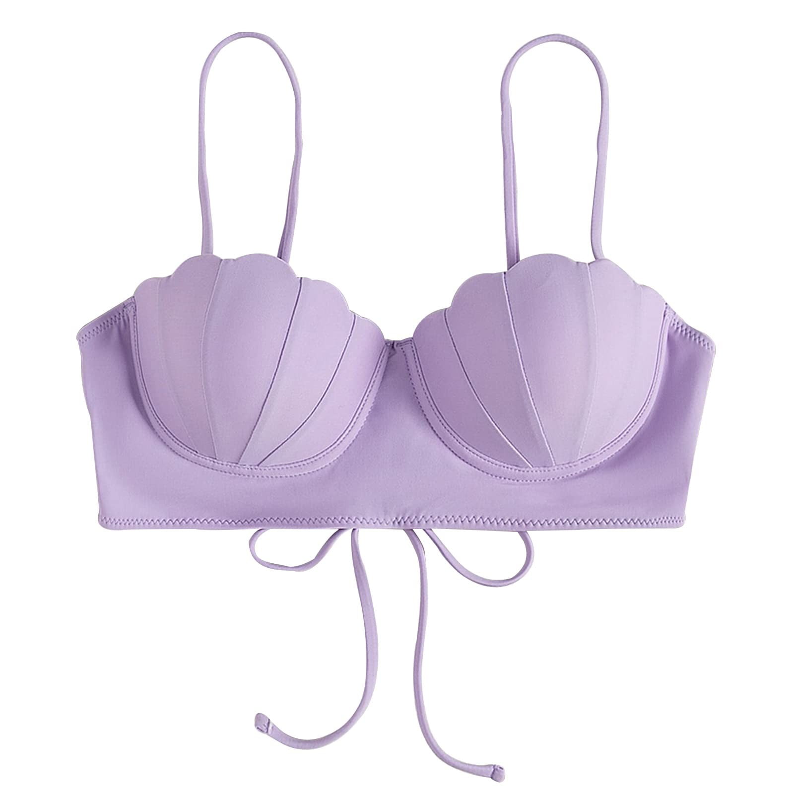 ANINEO Strappy Seashell Bikini Tops Swim Tops Push Up Bathing Tops For ...