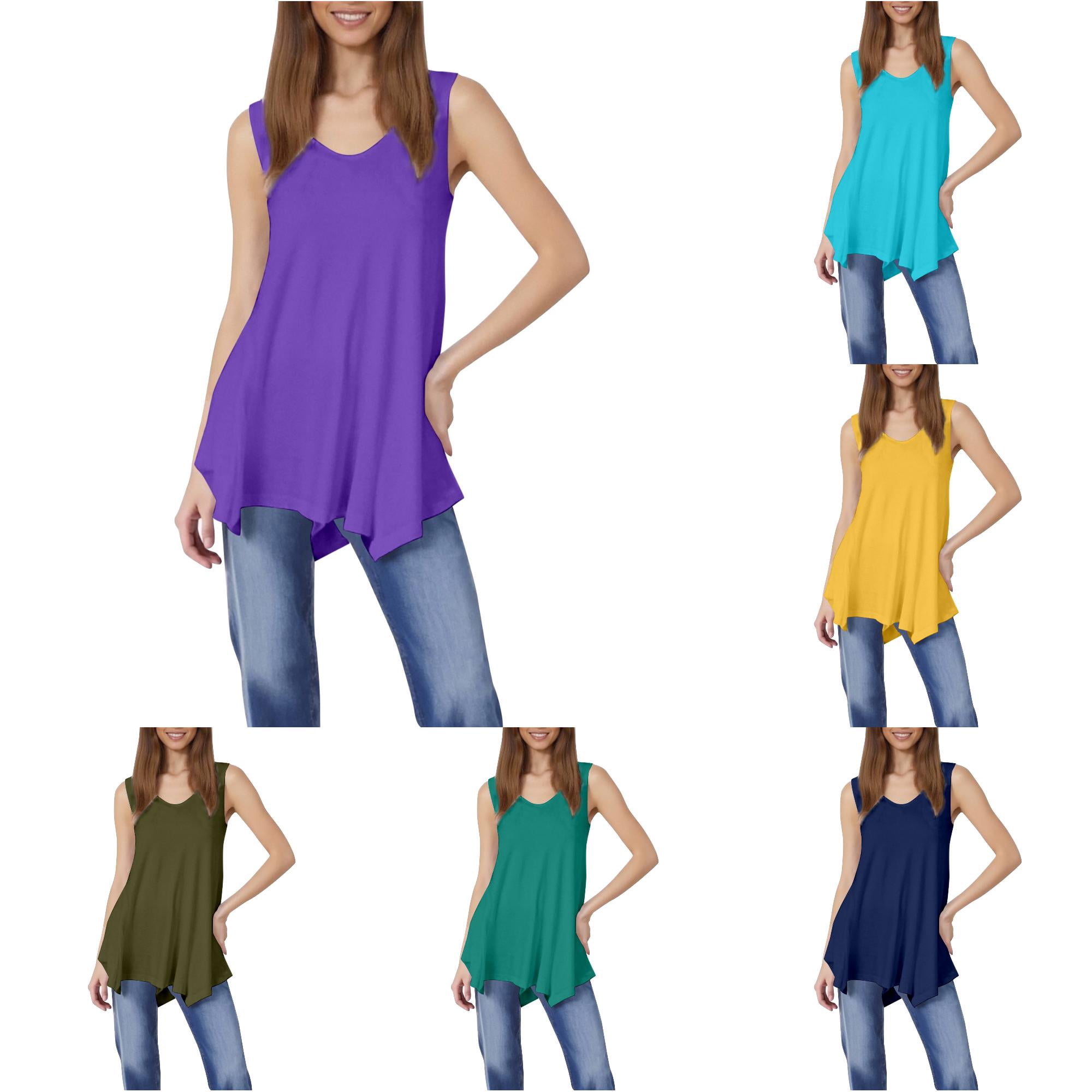 ANINEO Summer Dresses For Women 2026 Solid Color Hem Irregular Vest ...
