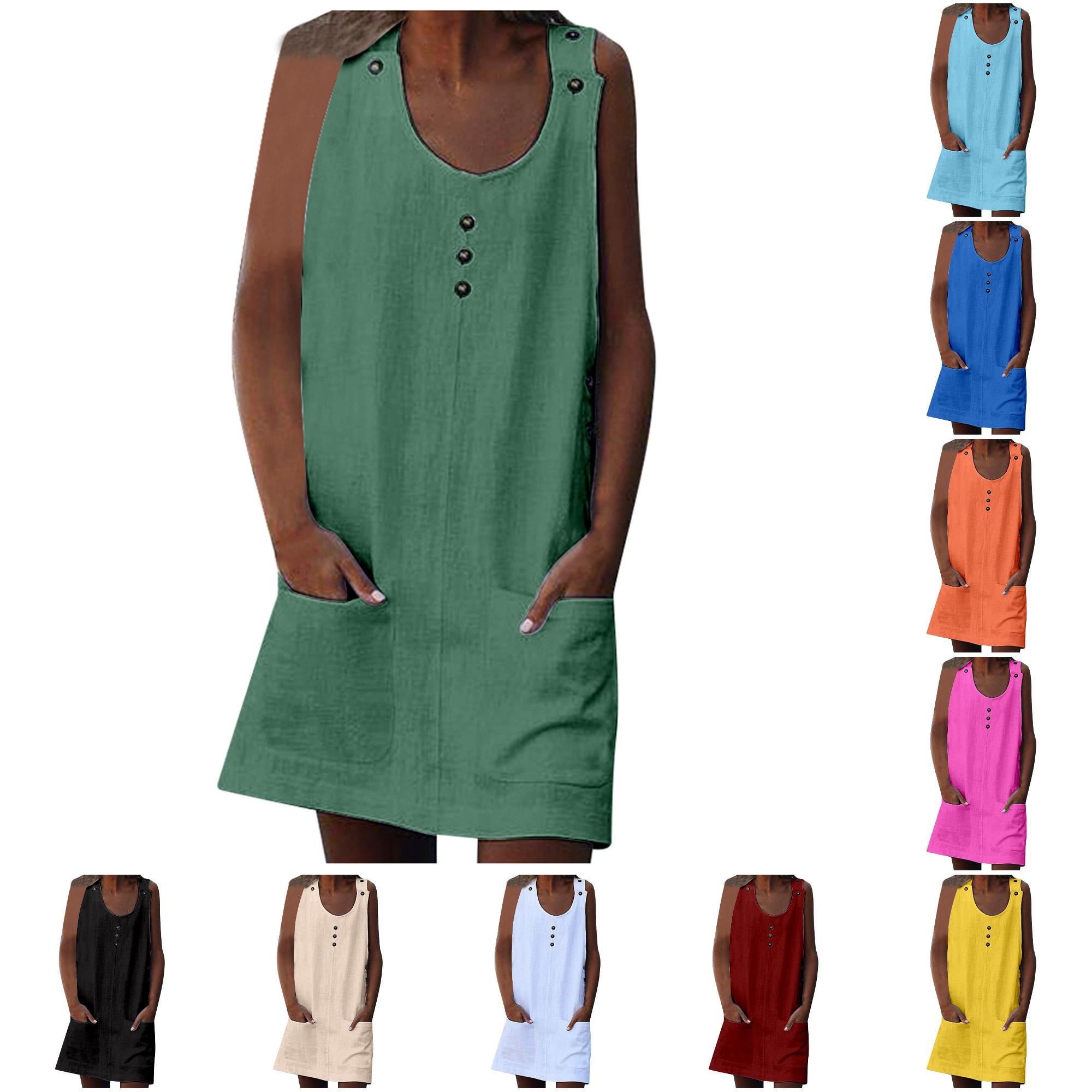 ANINEO Summer Dresses For Women Button Front With Pockets | & Versatile ...