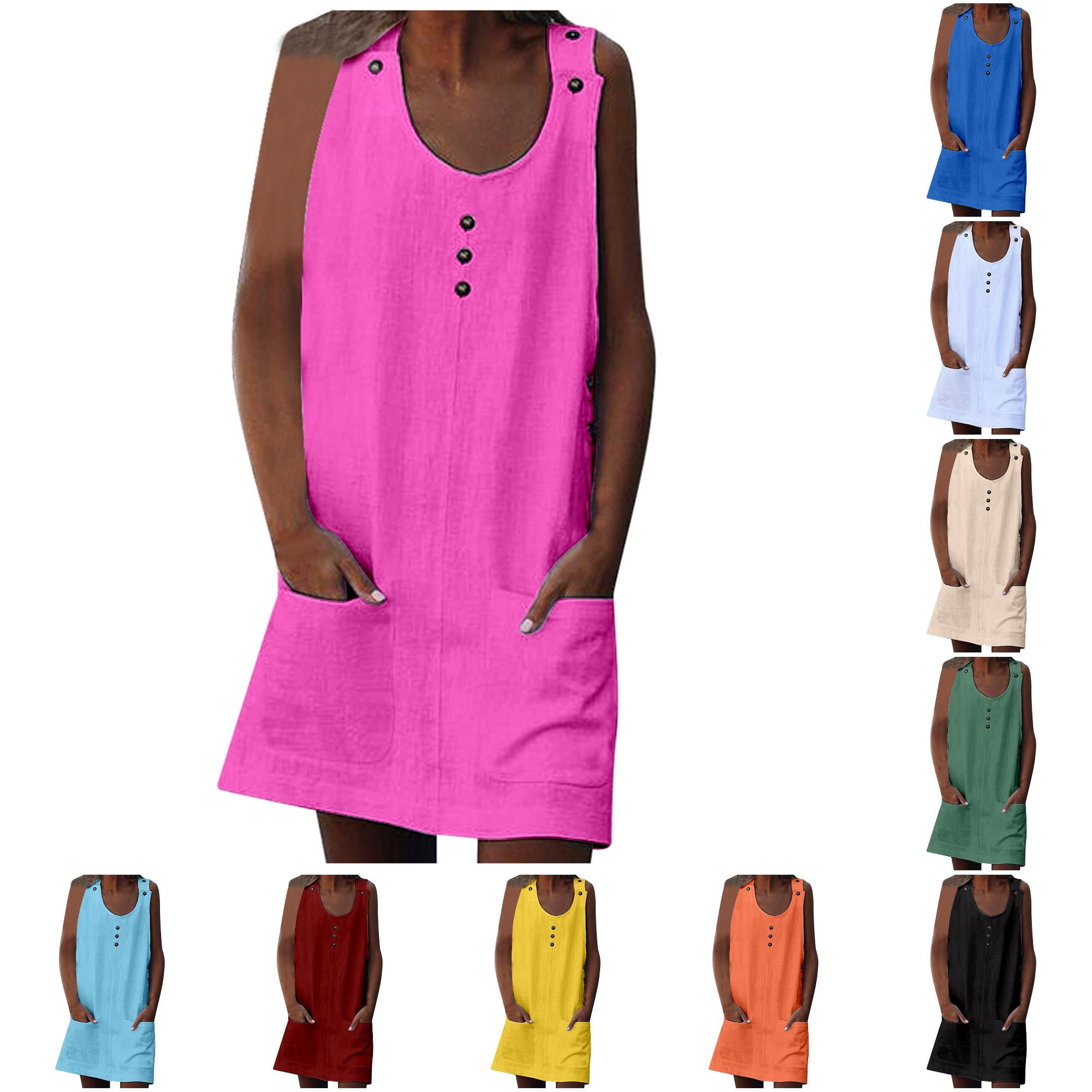 ANINEO Summer Dresses For Women Button Front With Pockets | & Versatile ...