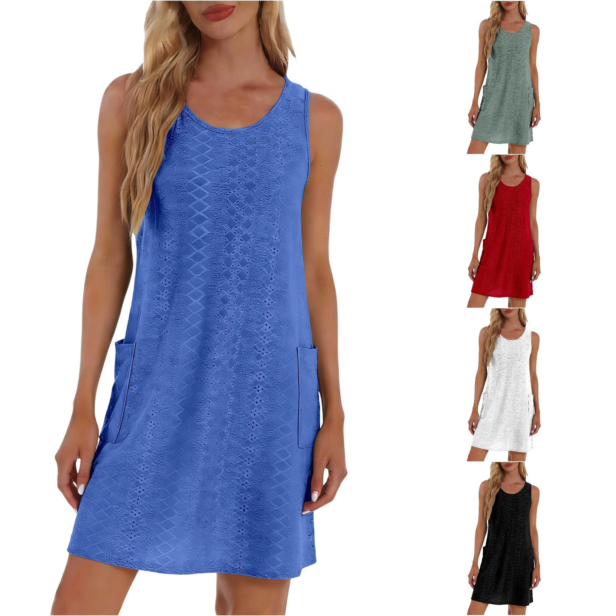 ANINEO Summer Dresses For Women Stylish Casual Bodycon Sleeveless For ...
