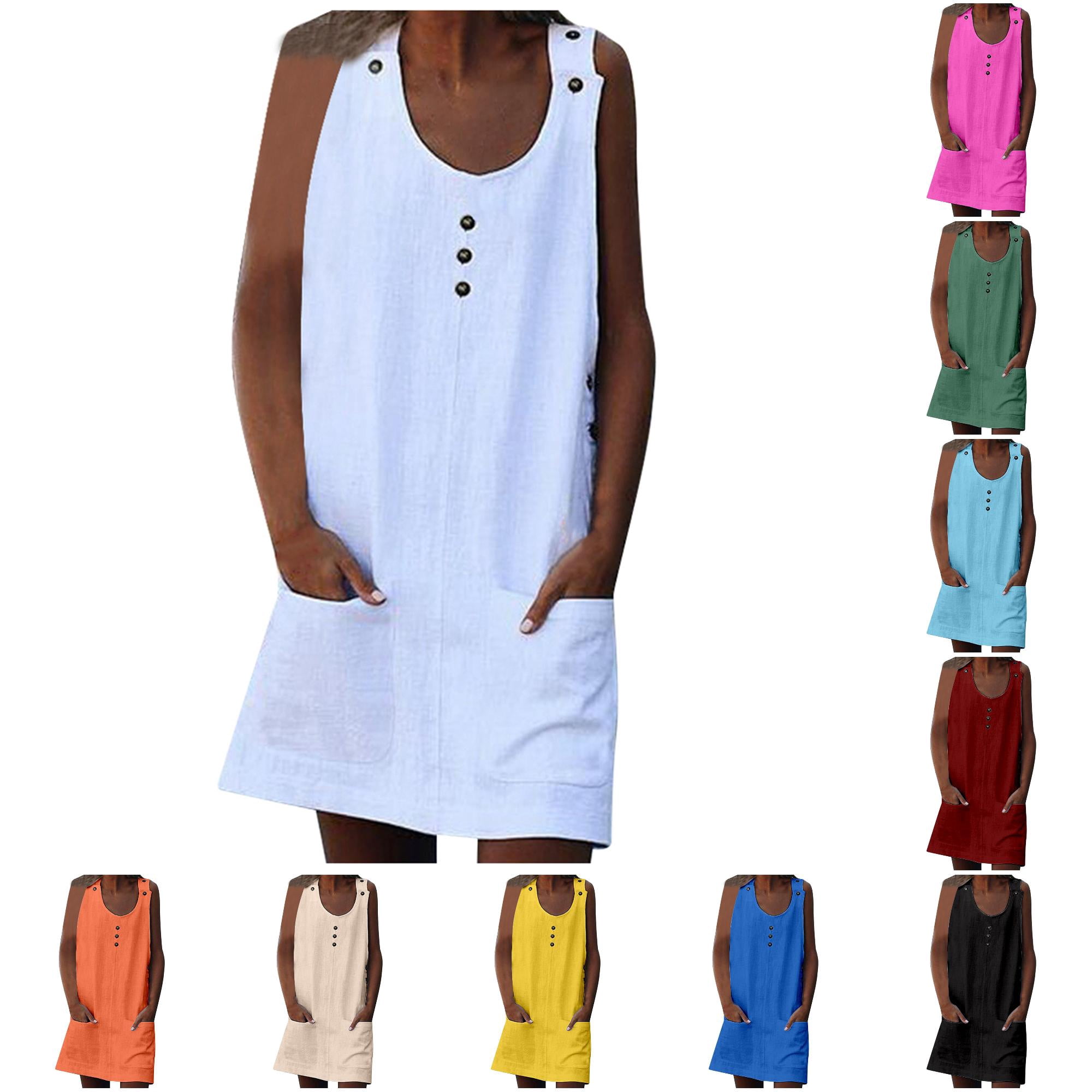 ANINEO Sundresses For Women Button Front With Pockets | & Versatile For ...