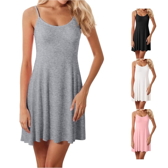 ANINEO Sundresses For Women With Cushion Cup One Sexy Plus Size ...
