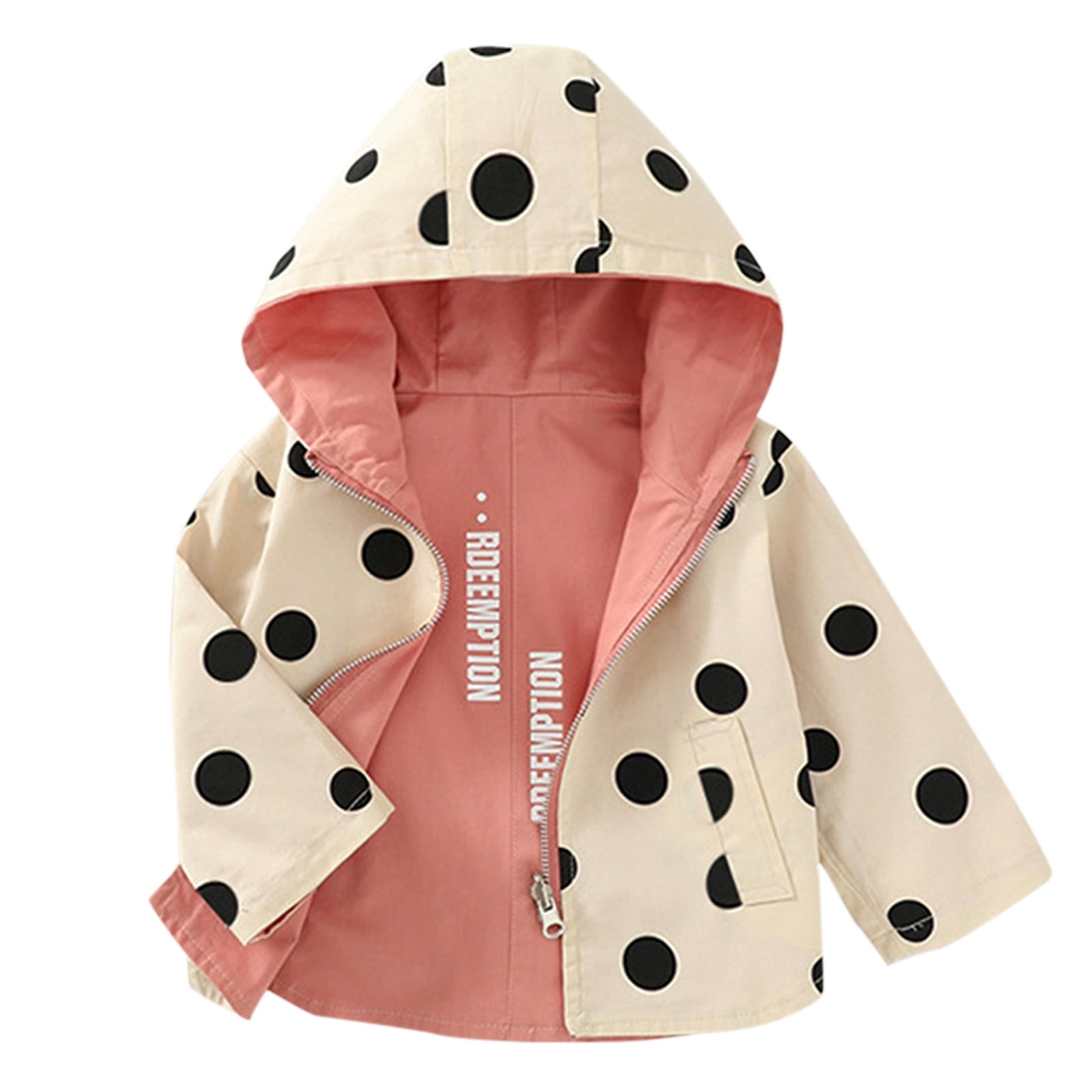 ANINEO Toddler Baby Girls Boys Winter Warm Polka Dot Long Sleeve Hooded Clothes Coat Jacket ...
