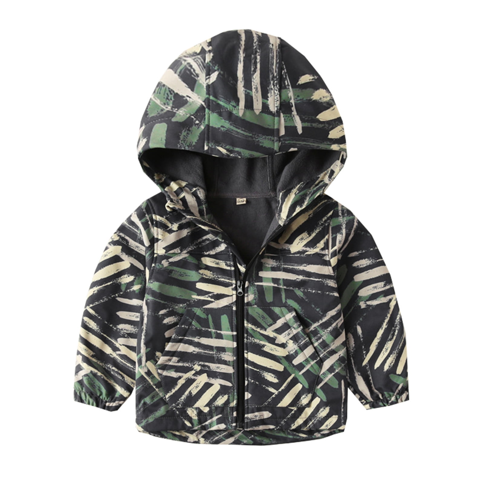ANINEO Toddler Boy Girl Camouflage Jacket Hooded Windbreaker Jacket Warm Windproof for ...