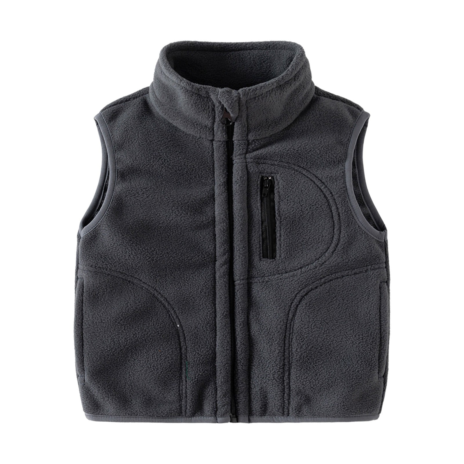 ANINEO Toddler Boys Girls Sleeveless Winter Solid Color Fleece Zipper Vest Jacket Coat Warm ...