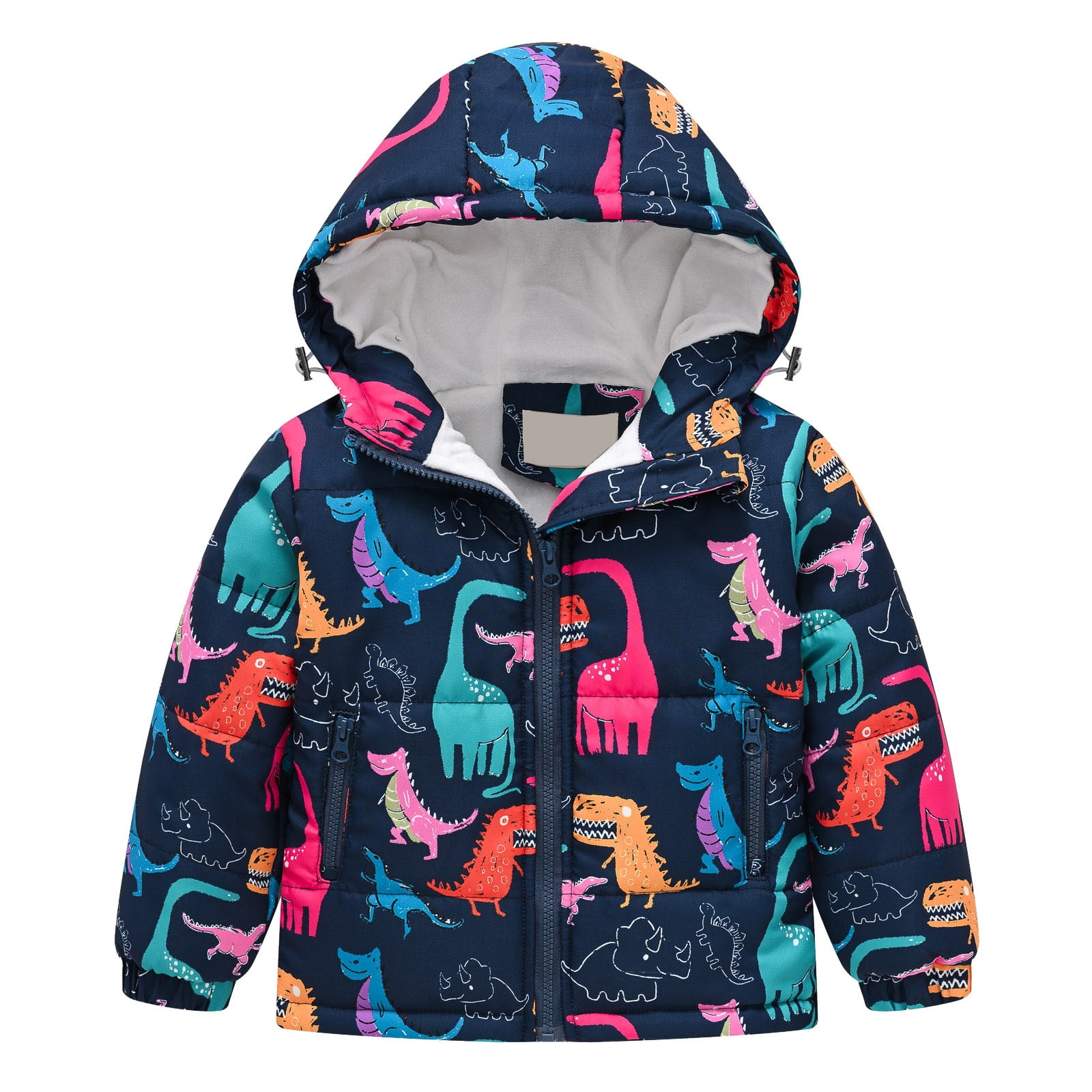 ANINEO Toddler Boys Girls Winter Animal Cartoon Dinosaur Print Coat Hooded Jacket Thicken ...