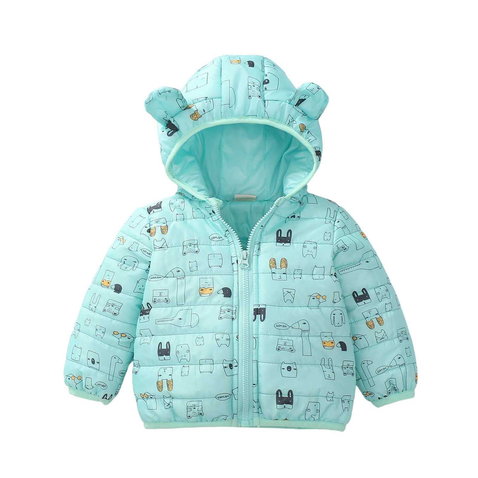 ANINEO Toddler Boys Girls Winter Coats Long Sleeve Hooded Jacket Wear Windproof Zipper Warm ...