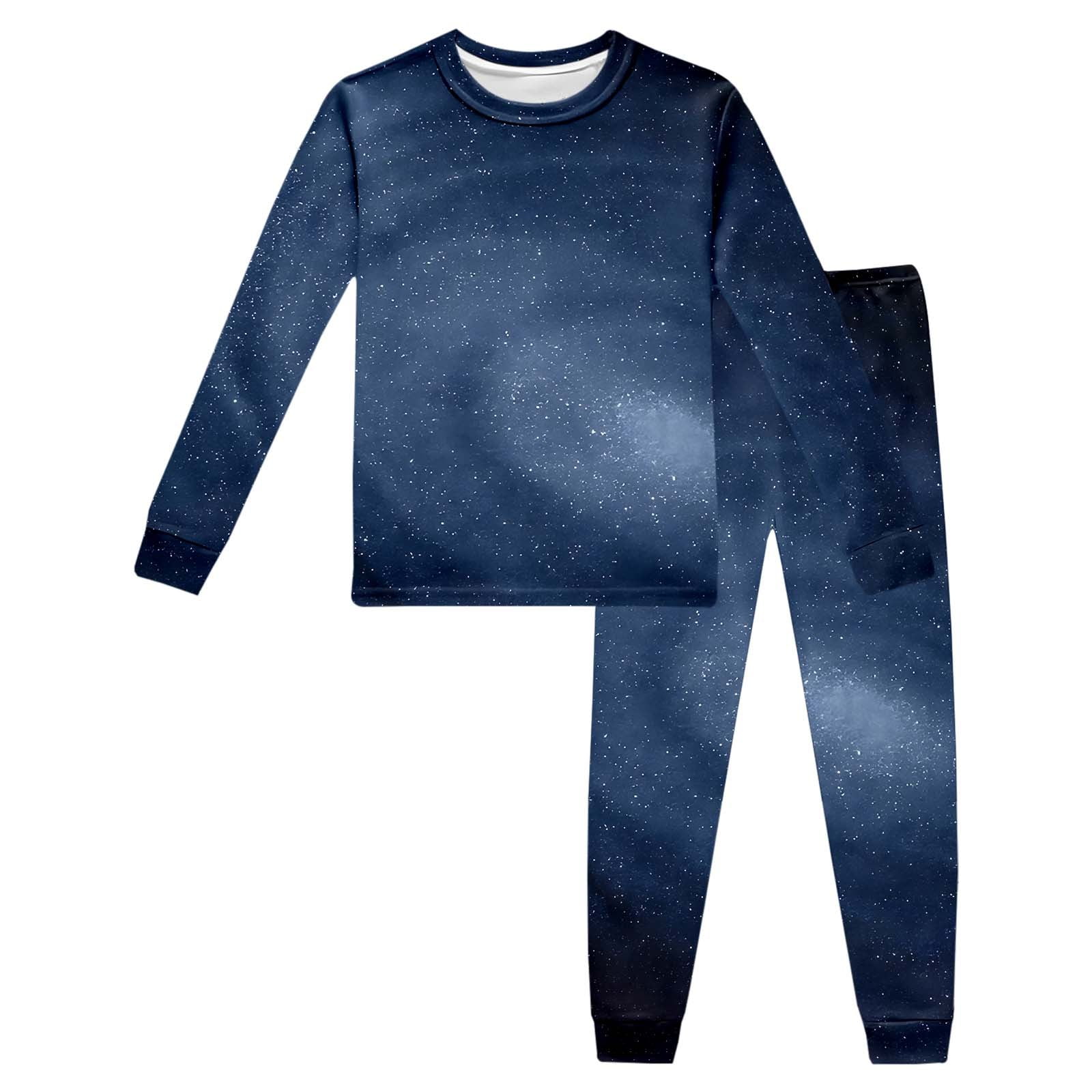 ANINEO Toddler Child Pajamas Sets Long Sleeved Space Star Printed Home ...