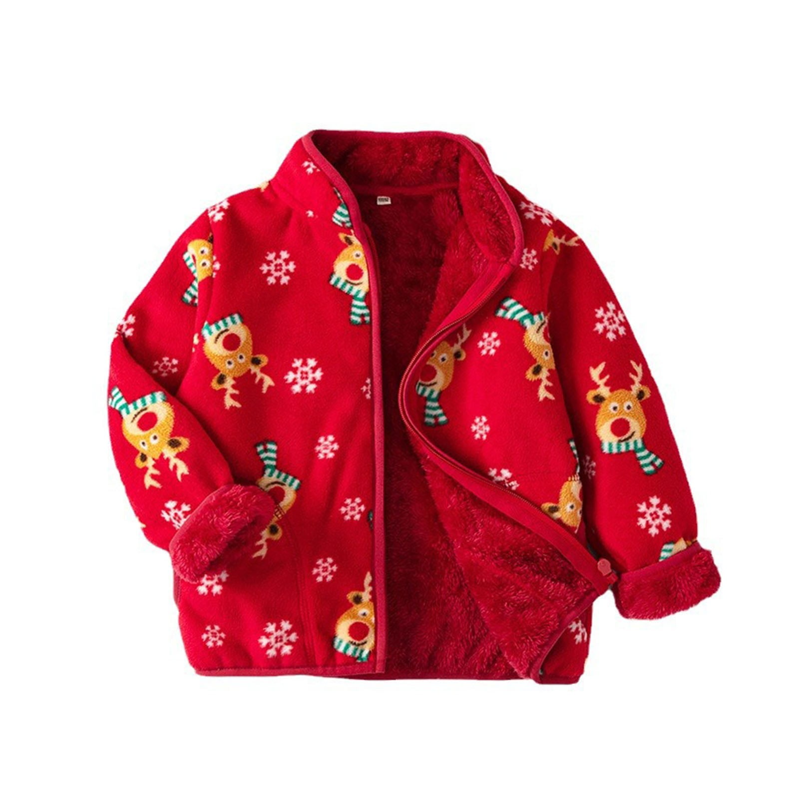 ANINEO Toddler Fleece Jacket Baby Boys Girls Hooded Zipper Long Sleeve Thick Warm Outerwear ...