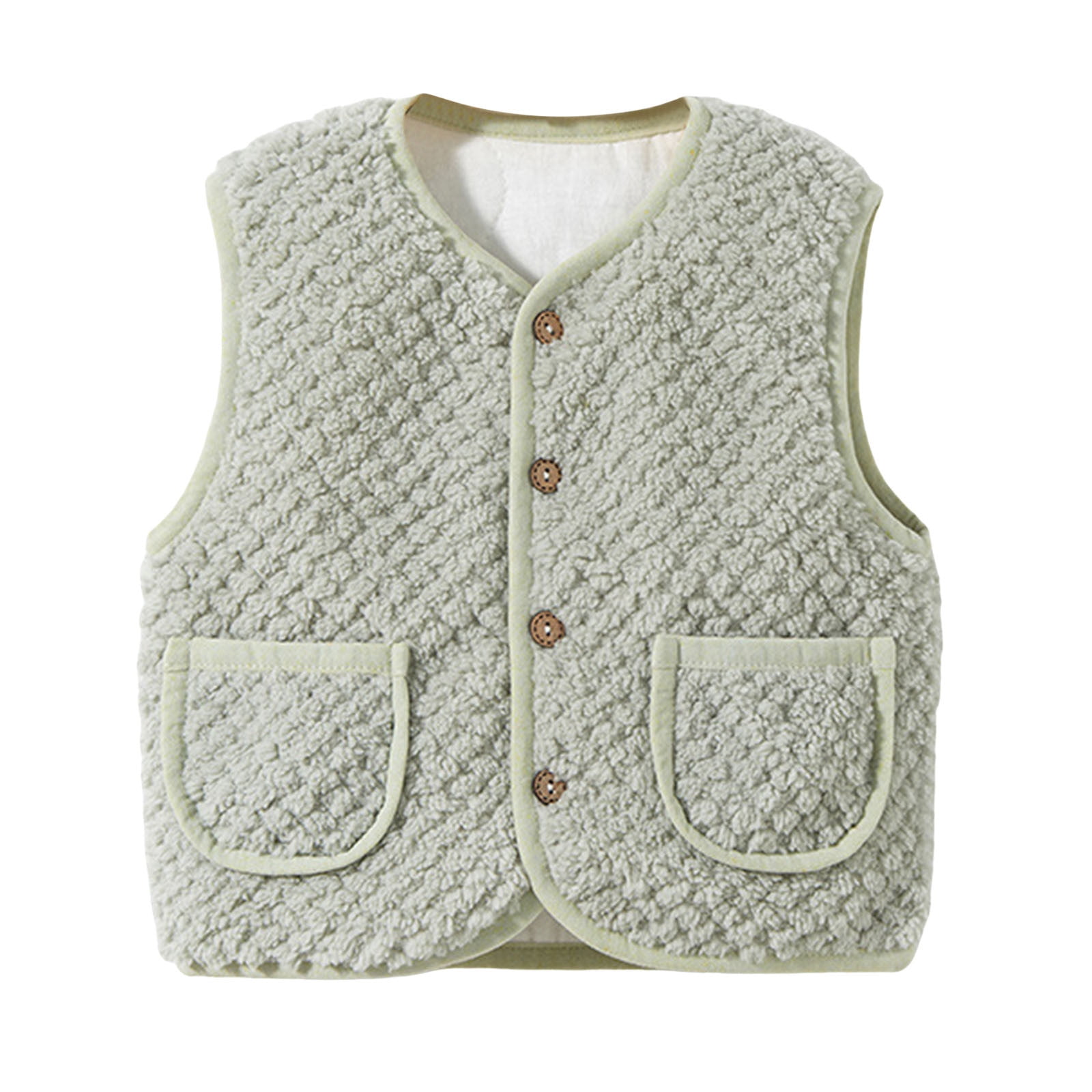 ANINEO Toddler Girls Boys Winter Sleeveless Warm Solid Color Jacket with Pockets Coat Fall ...