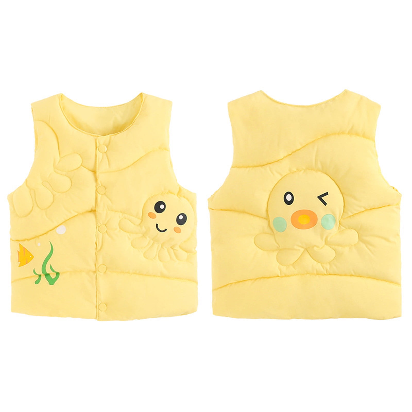 ANINEO Toddler Kids Baby Boys Girls Winter Warm Cartoon Sleeveless Vest Lightweight Jacket Coat ...