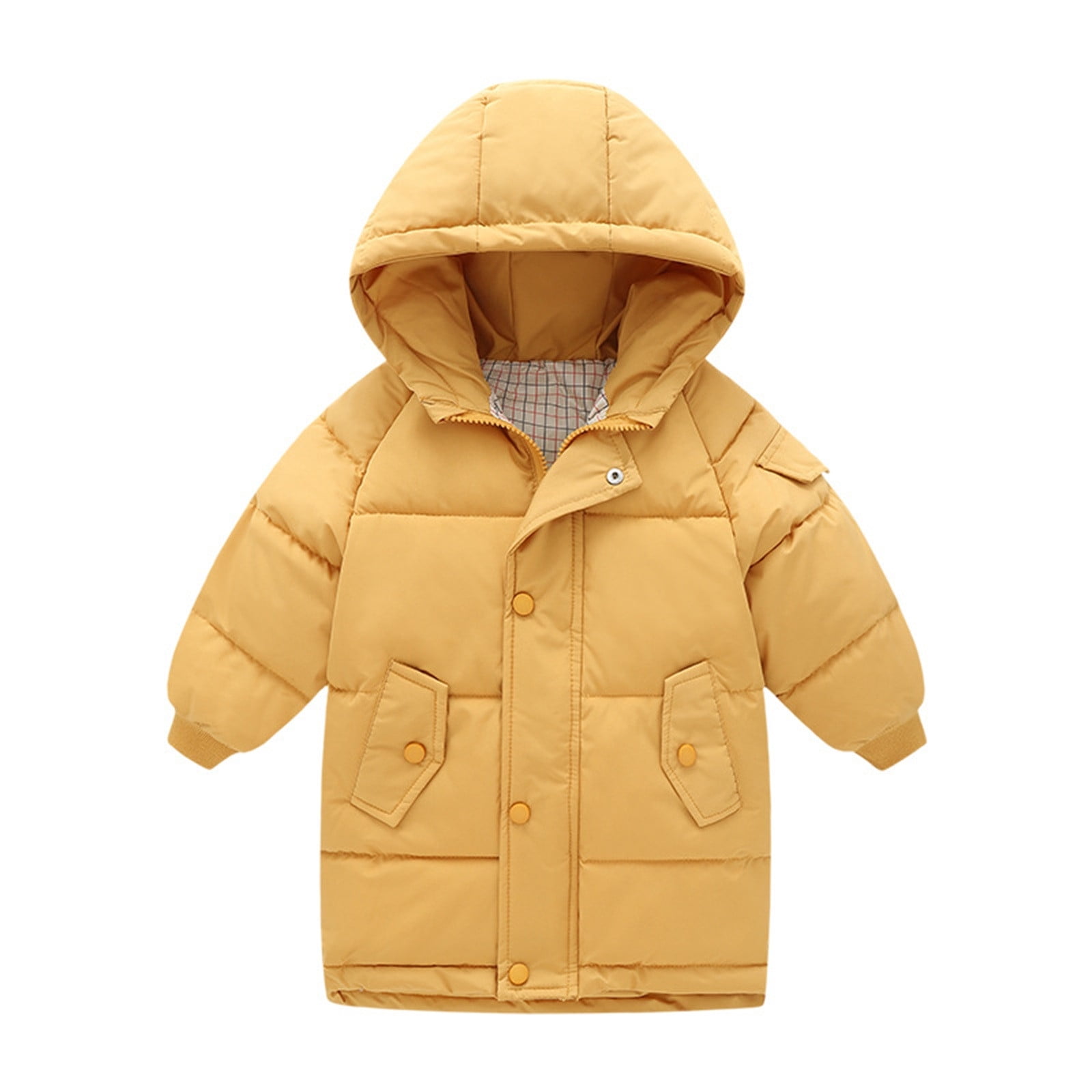 ANINEO Toddler Kids Little Girls Winter Solid Coat Windproof Outerwear Mediun Length Warm Jacket ...
