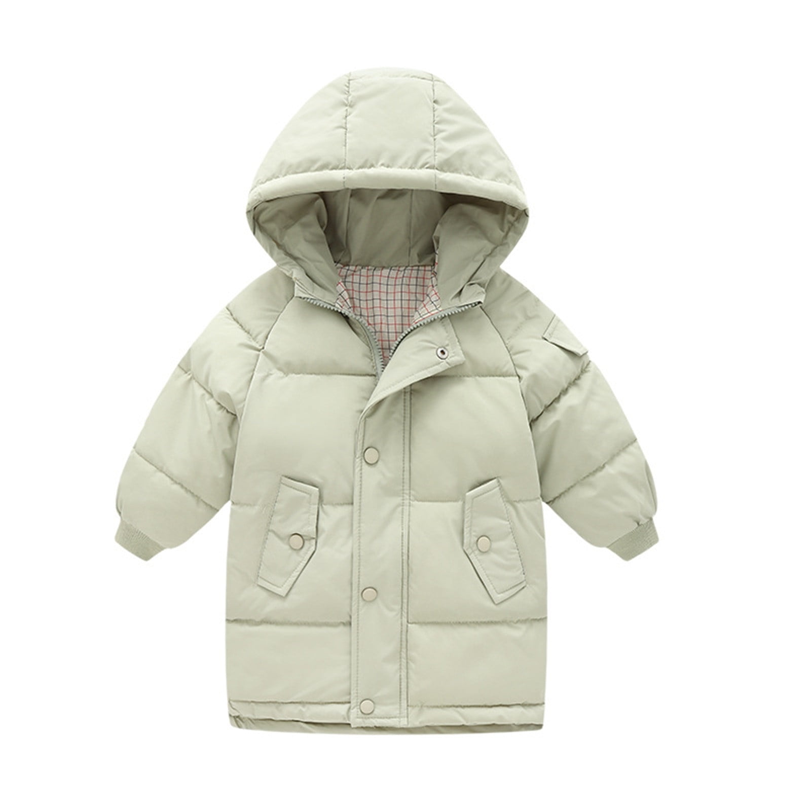 ANINEO Toddler Kids Little Girls Winter Solid Coat Windproof Outerwear Mediun Length Warm Jacket ...