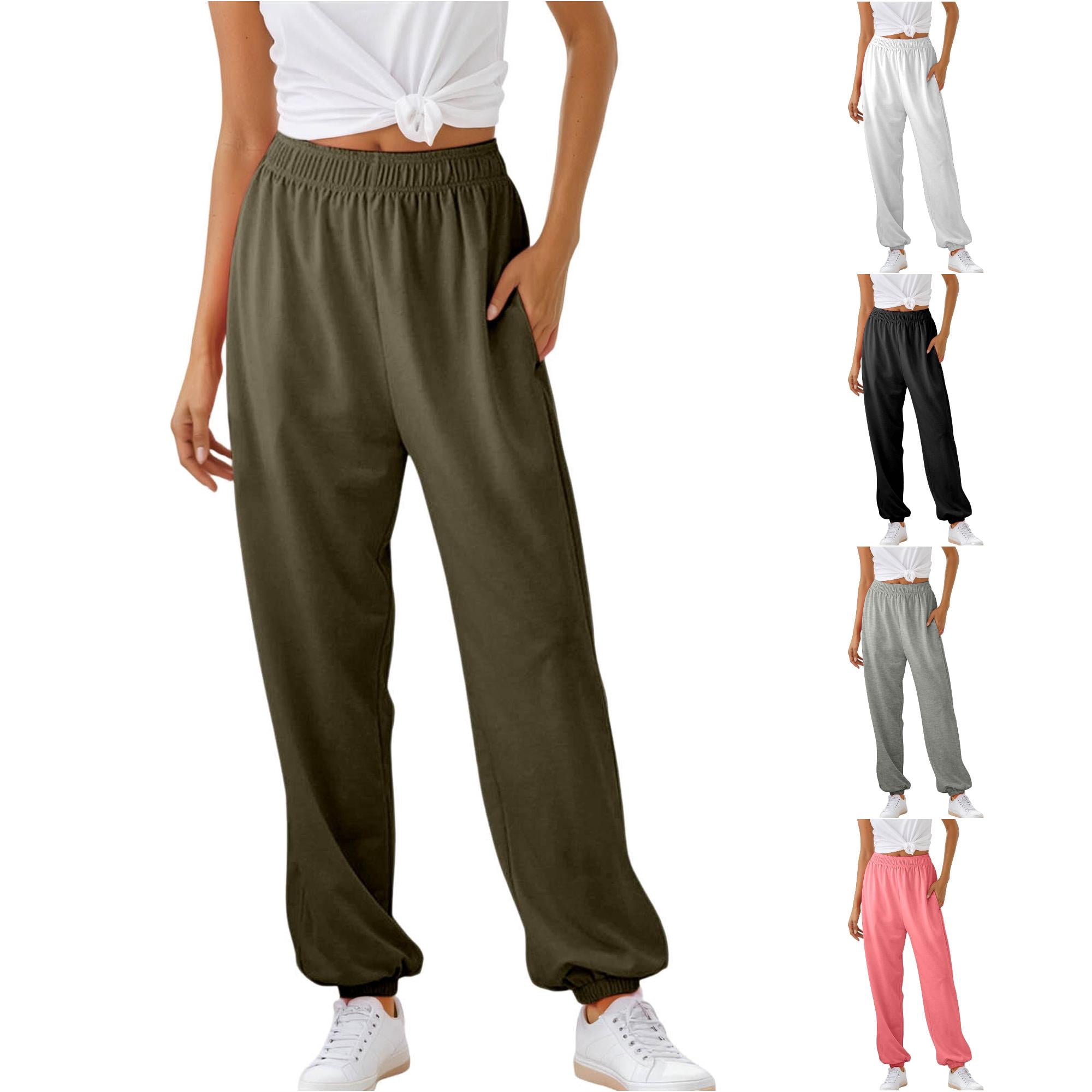ANINEO Women Casual Pants Soft Joggers Elastic Waistband Comfortable ...