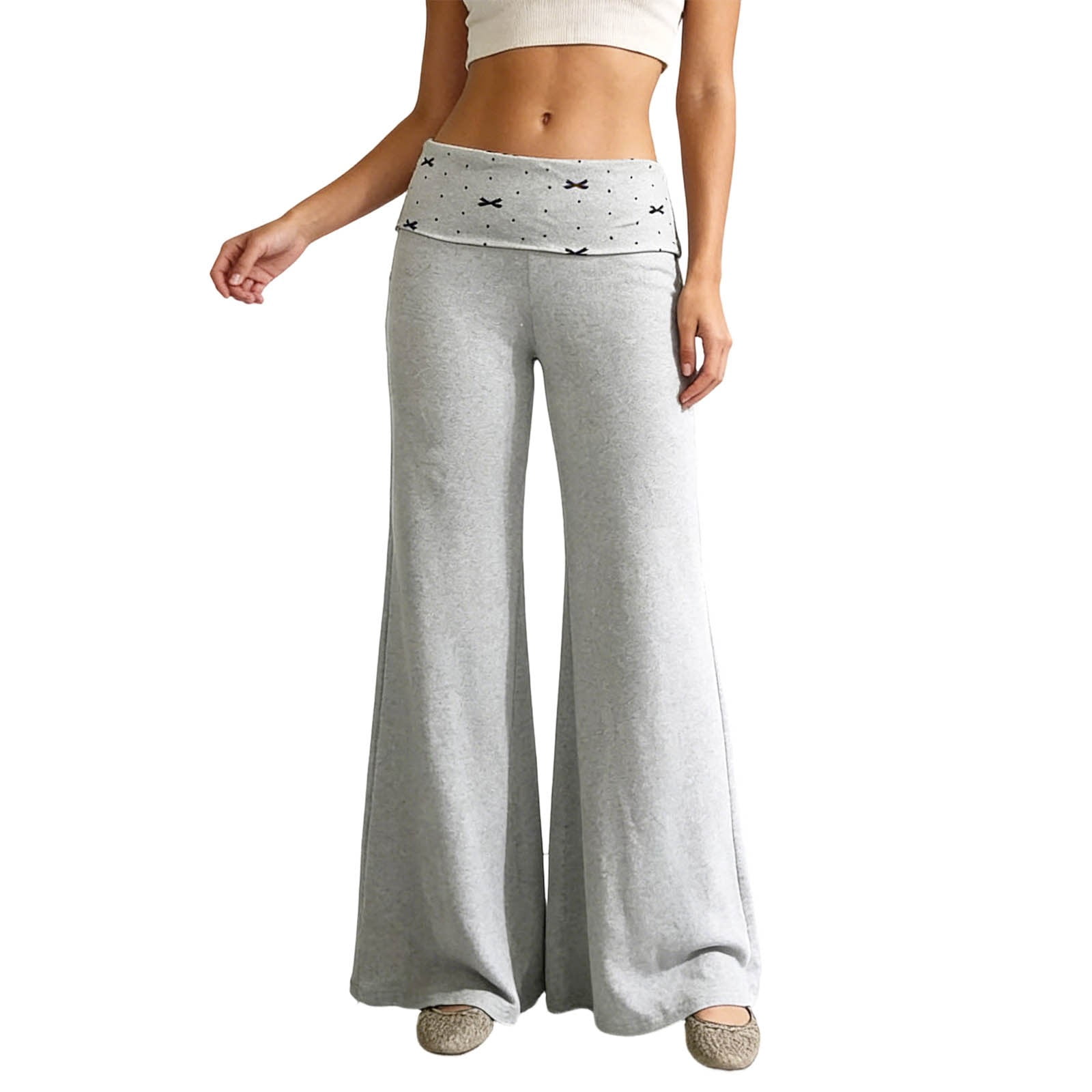 ANINEO Women Casual Trousers Low Rise Relaxed Straight Leg Pants With ...