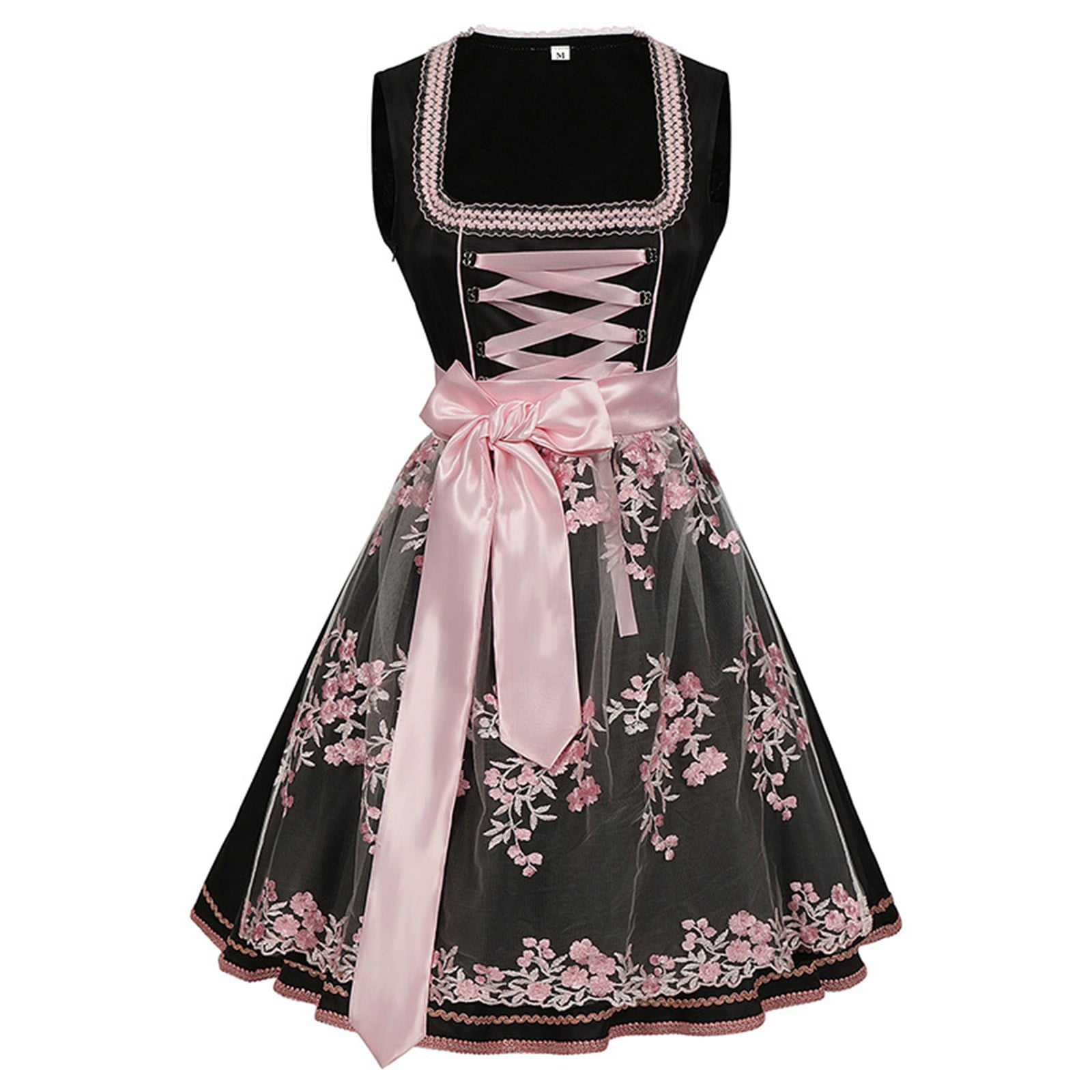 ANINEO Women Dirndl Dresses Traditional Oktoberfest Dirndl Comfy Maid ...