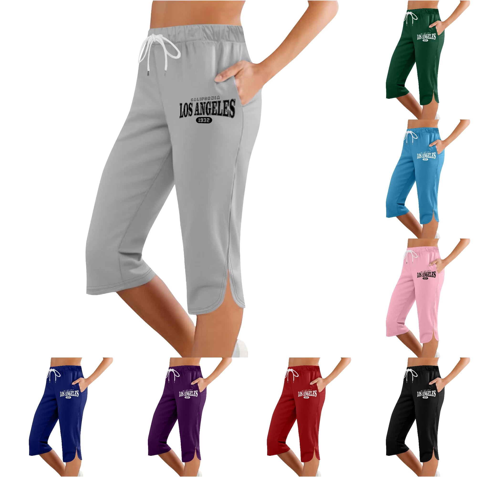 ANINEO Women Fashion Comfortable Casual Mid Waist Sport Pants Relaxed ...