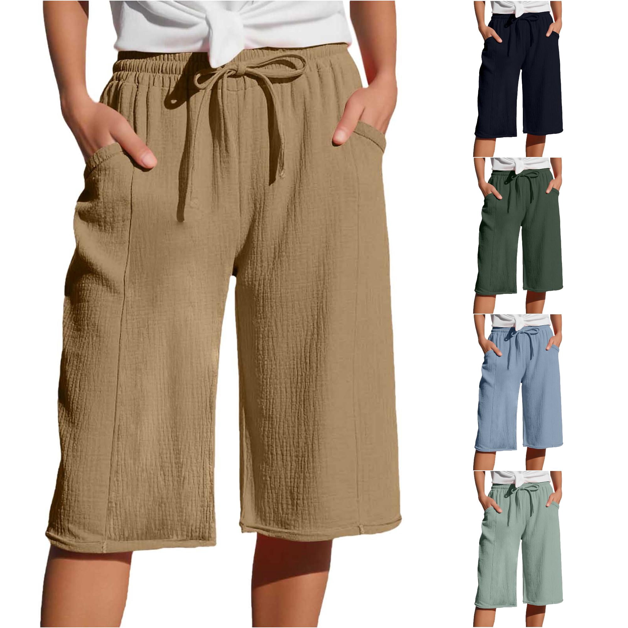 ANINEO Women Fashion Straight Leg Casual Pants High Waist Sports Loose ...