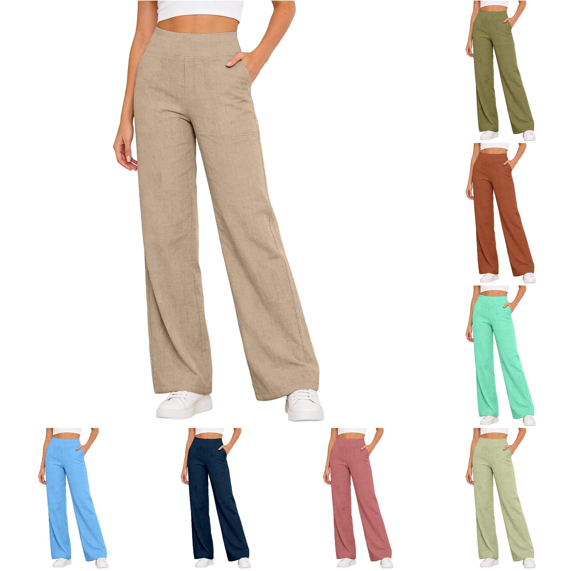 ANINEO Women High Waist Wide Leg Casual Pants For Loose Fit Fashionable ...