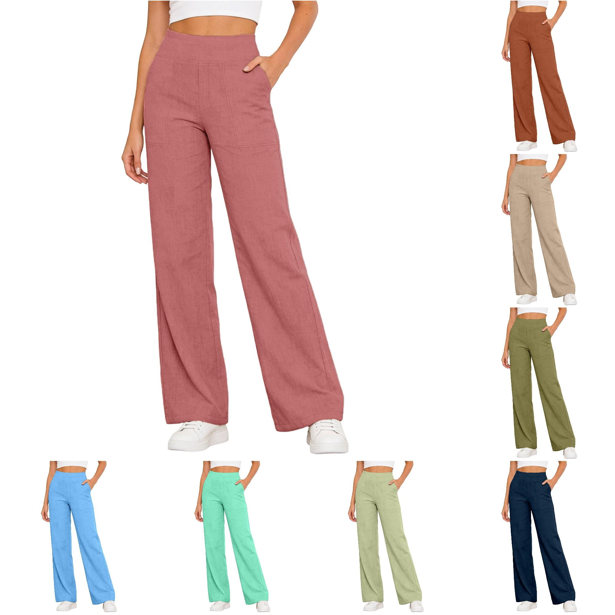 ANINEO Women High Waist Wide Leg Casual Pants For Loose Fit Fashionable ...