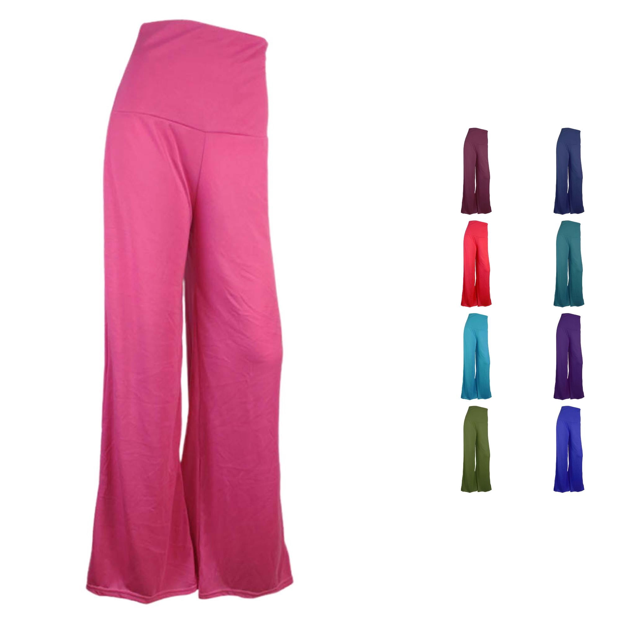 ANINEO Women High Waisted Casual Wide Leg Pants Comfort Ladies Solid ...