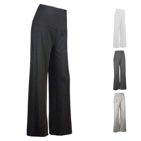 ANINEO Women High Waisted Casual Wide Leg Pants Fashionable Ladies ...